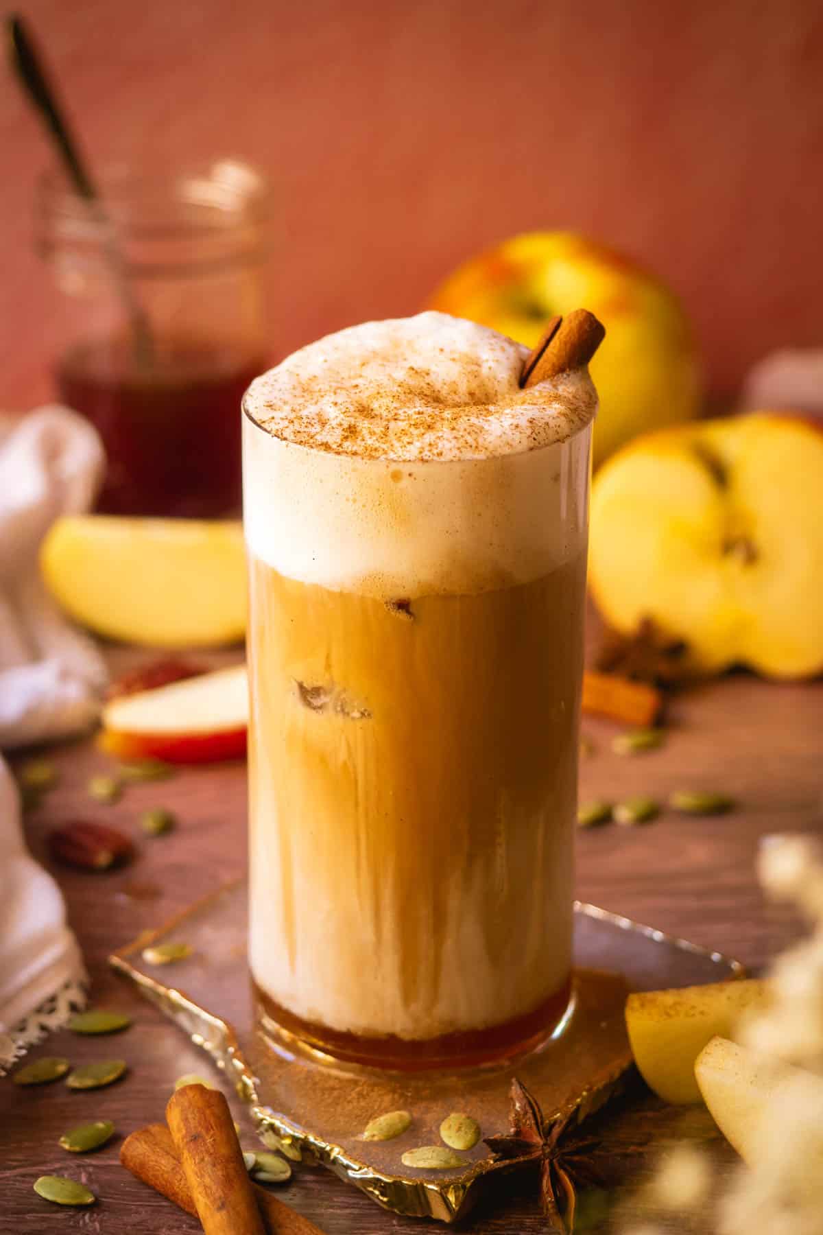 Iced Maple Apple Crisp Macchiato(+ how to make it hot) - Yoko's kitchen