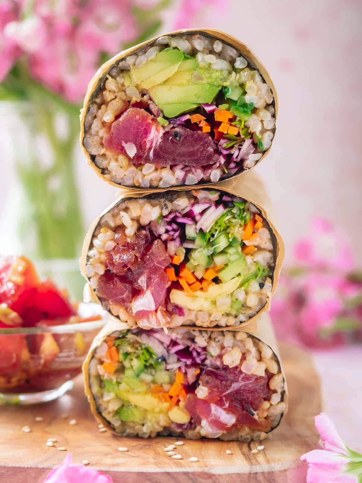 Easy Sushi Burrito Recipe with Poke and Avocado - Yoko's kitchen