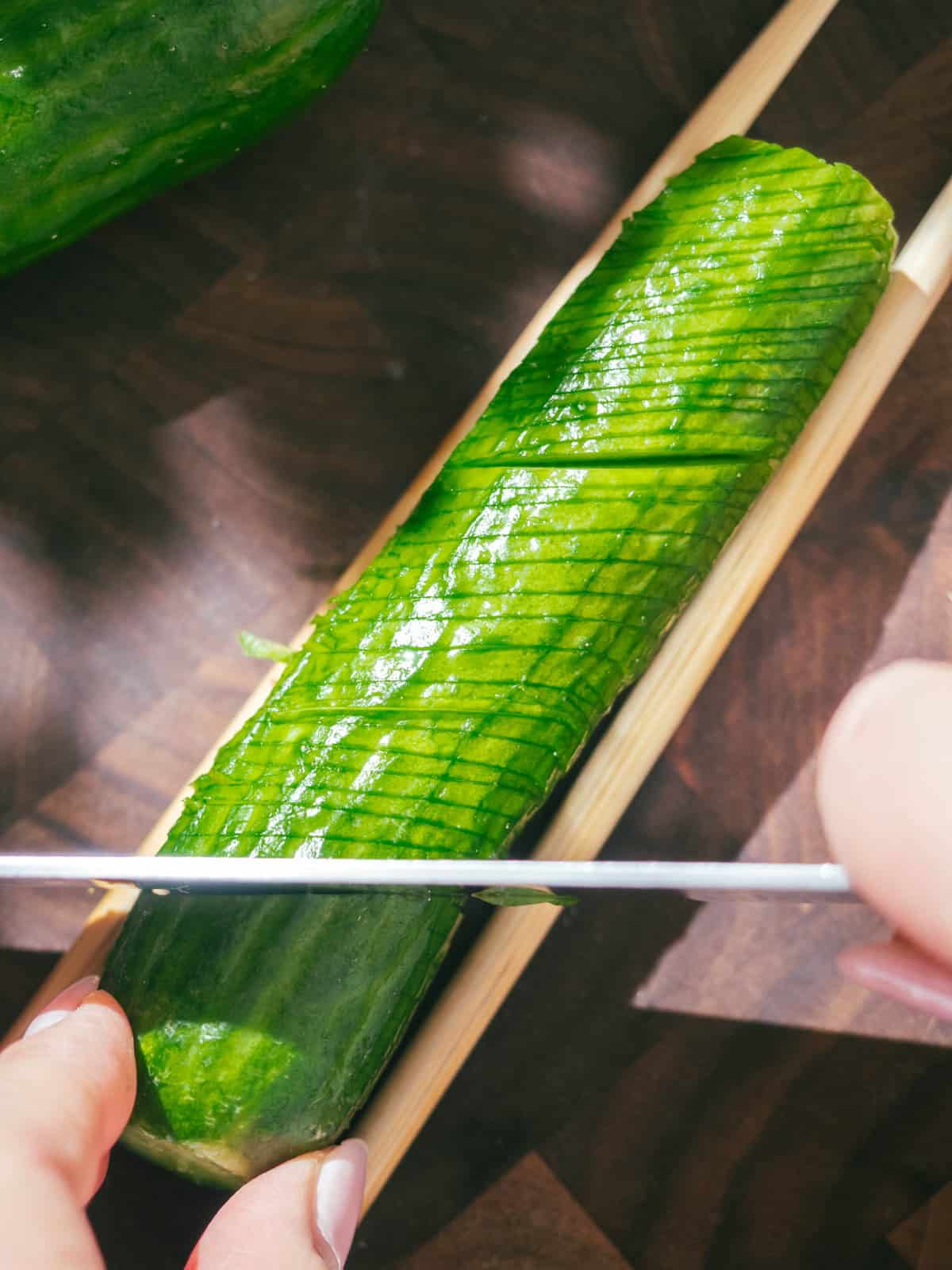 Sesame Spiral Cucumber Salad - Yoko's kitchen