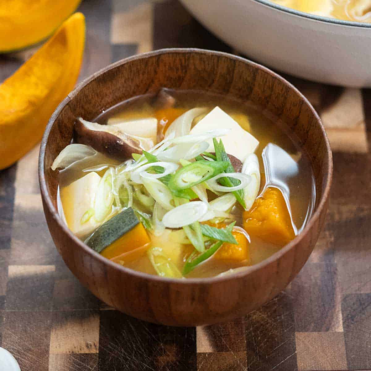 Easy Kabocha Squash Miso Soup (Traditional & Vegan Option) - Yoko's kitchen