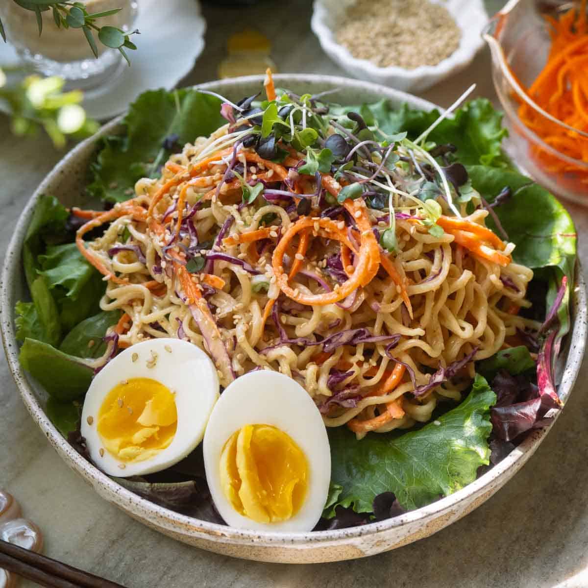 Cold Ramen Noodle Salad with Japanese Sesame Dressing - Yoko's kitchen